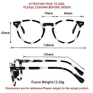 LifeArt Blue Light Blocking Glasses, Anti Eyestrain, Computer Reading Glasses, Gaming Glasses, TV Glasses for Women, Anti Glare(Black&White, 1.50 Magnification)