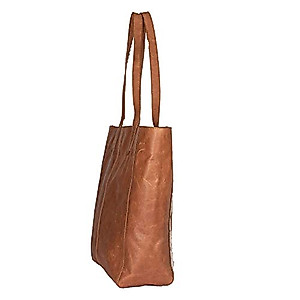 Mona B Harper Genuine Western Cowhide and Leather Tote Handbag Plus a Bonus Bag Vegetable Dyed with RFID Blocking