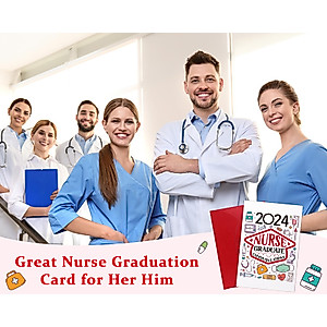 WaaHome 2024 Nurse Graduation Card for Her Women, 4''x6'' Nursing School Students Graduation Gifts Card for Female Nurses Doctors Medical Professional Her Him Women Men Girls Boys Daughter Son