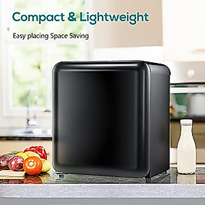 Havato 1.7 Cu.Ft Mini Fridge with Freezer,48 Liter mini refrigerator,Energy Saving,Low Noise,Single Door Compact Refrigerator,Adjustable Thermostat,for Dorm,Office,Bedroom and Garage （Black）