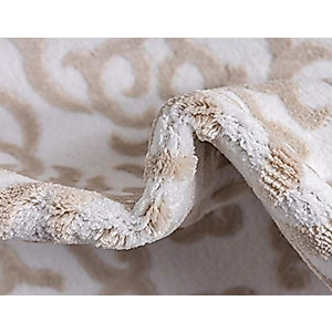 Unique Loom Rushmore Collection Area Rug - Johnson (5' 1" x 8' Rectangle, Snow White/ Beige)