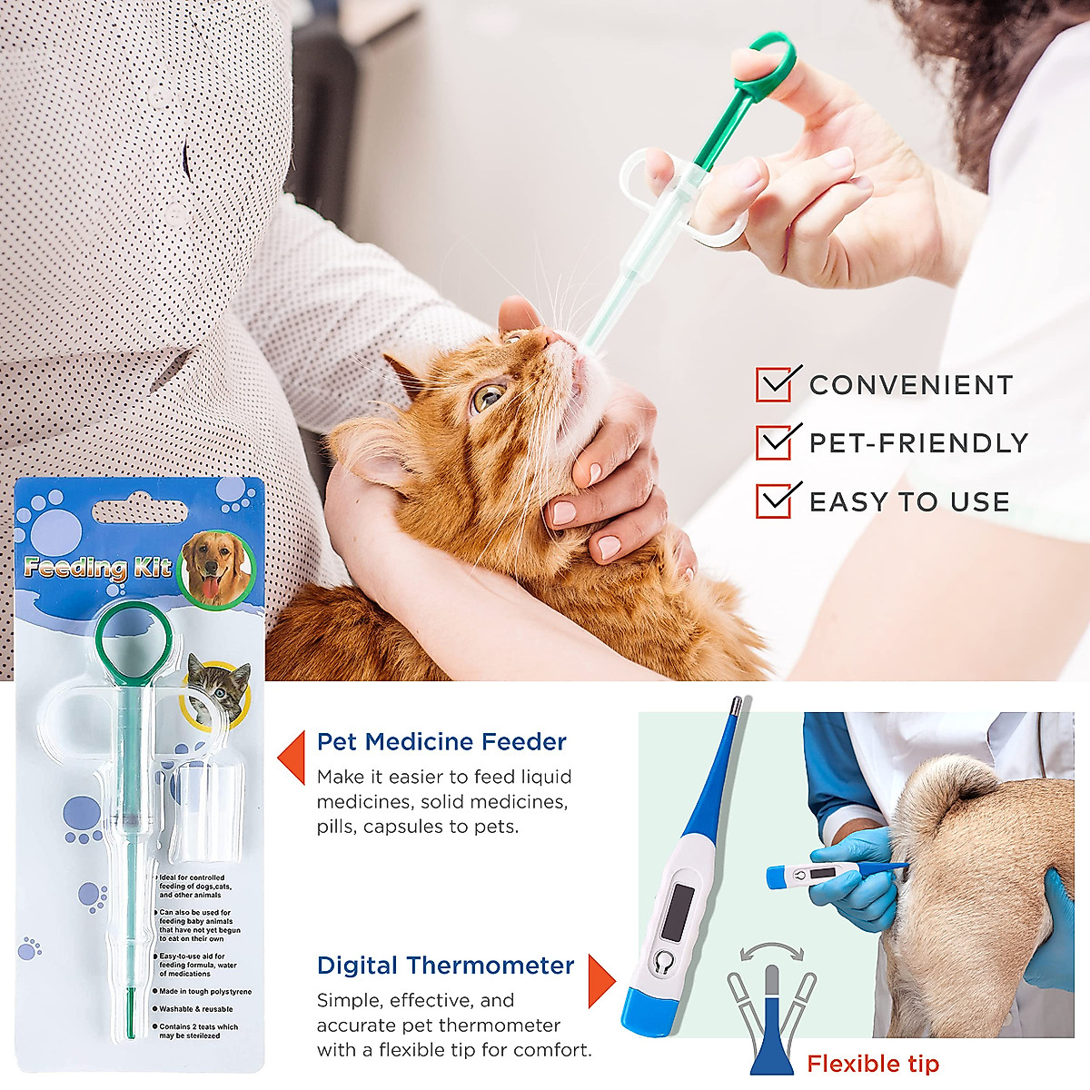 ARCA PET Cat & Dog First Aid Kit | Vet Approved |108-Piece Safety Essentials, Durable Case with Reflective Safety Strips, Includes Thermometer, Emergency Card and Pet First Aid Manual
