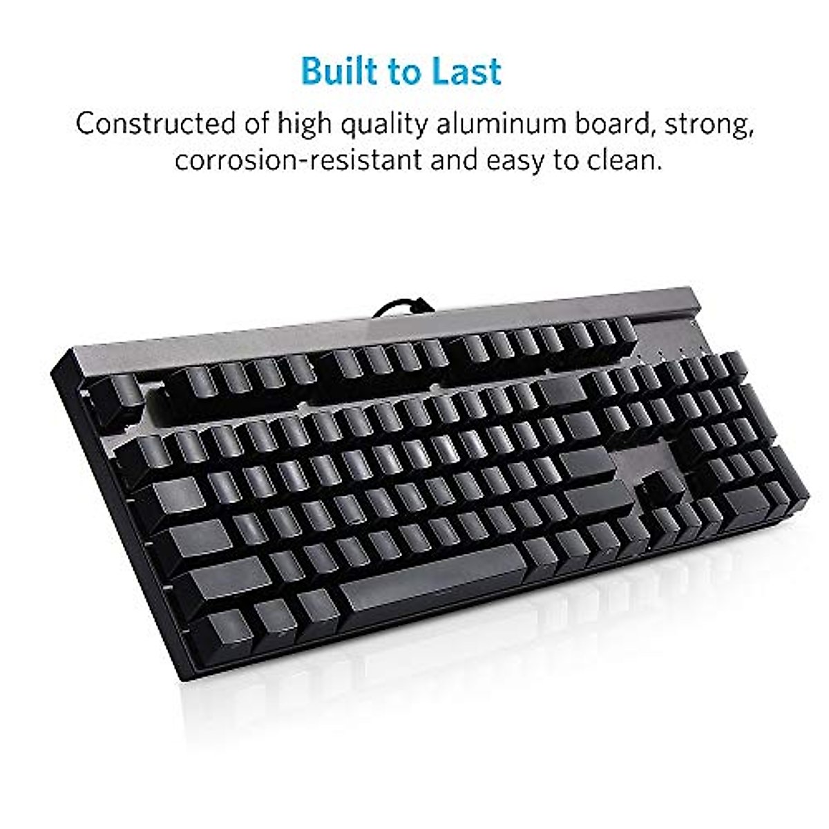 Teerwere Gaming Keyboard 104 Key Outemu Blue Switch Side Printed RGB Mechanical Gaming Keyboard Full Color Backlit System Mechanical Gaming Keyboard (Color : Black, Size : One Size)