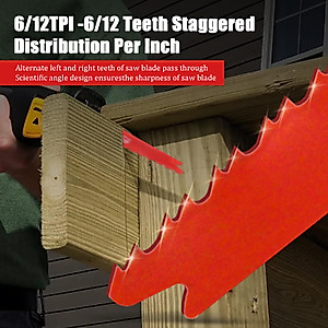 25 Pack 6/12tpi 9 Inch Saw Blade Wood with Nails Cutting,Bi-Metal Reciprocating Saw Blades for Nail-Embedded Wood, Organizer Case Included