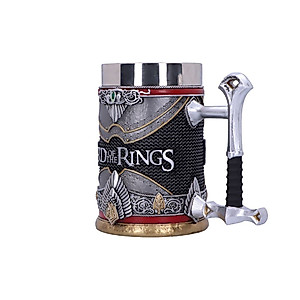 Nemesis Now Lord of the Rings Merchandise Tankard, Hand-Painted Resin Beer Mug with Removable Insert, 15.5cm - Aragorn