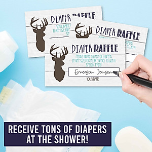 Hadley Designs 25 Baby Shower Diaper Raffle Tickets For Baby Shower Boy - Deer Baby Shower Games For Boys, Diaper Raffle Cards, Baby Raffle Tickets, Baby Shower Invitation Inserts, Baby Shower Ideas