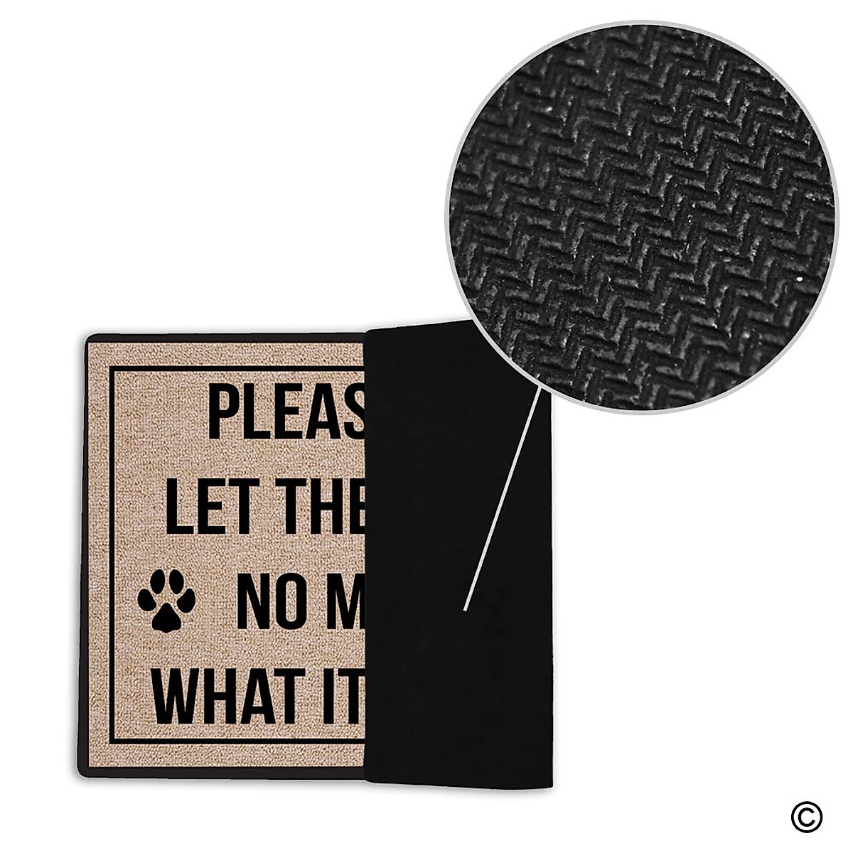 MsMr Funny Door Mat Entrance Floor Mat Please Don't Let The Cat Out No Matter What It Tells You Non-Slip Doormat Welcome Mat 23.6 inch by 15.7 inch Machine Washable Non-Woven Fabric