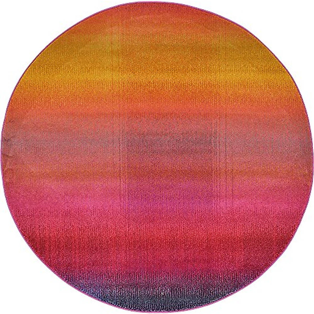 Unique Loom Estrella Collection, Gradient, Sunset, Abstract, Bright Colors Area Rug, 6' 1" x 6' 1", Pink/Gold