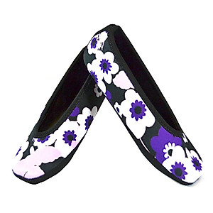 Nufoot Women's Ballet Flat, Purple Flowers