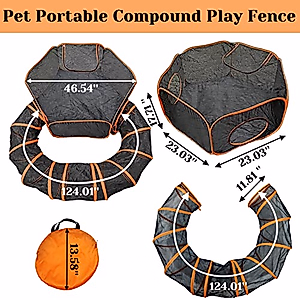 Hamiledyi Outdoor Cat Enclosures Playground Cat Large Playpen Portable Cat Cage Kitten Collapsible Play House Kitty Toy Tunnel Surround Breathable Fun Playpen for Cat Chinchilla Bunny Dogs Guinea Pig