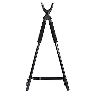 Vanguard Quest B62 Bi Pod with Rotating Removable U Shaped Yoke, Quick Flip Leg Locks, Foam Hand Grips , Black