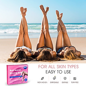 BAGLAK 400Pcs Non-Woven Wax Strip Multi Size Pack, (2 Sizes) Hair Removal Wax Strips,Waxing Strips for Facial & Body & Leg,(3" x 9") (1.5" x 5")