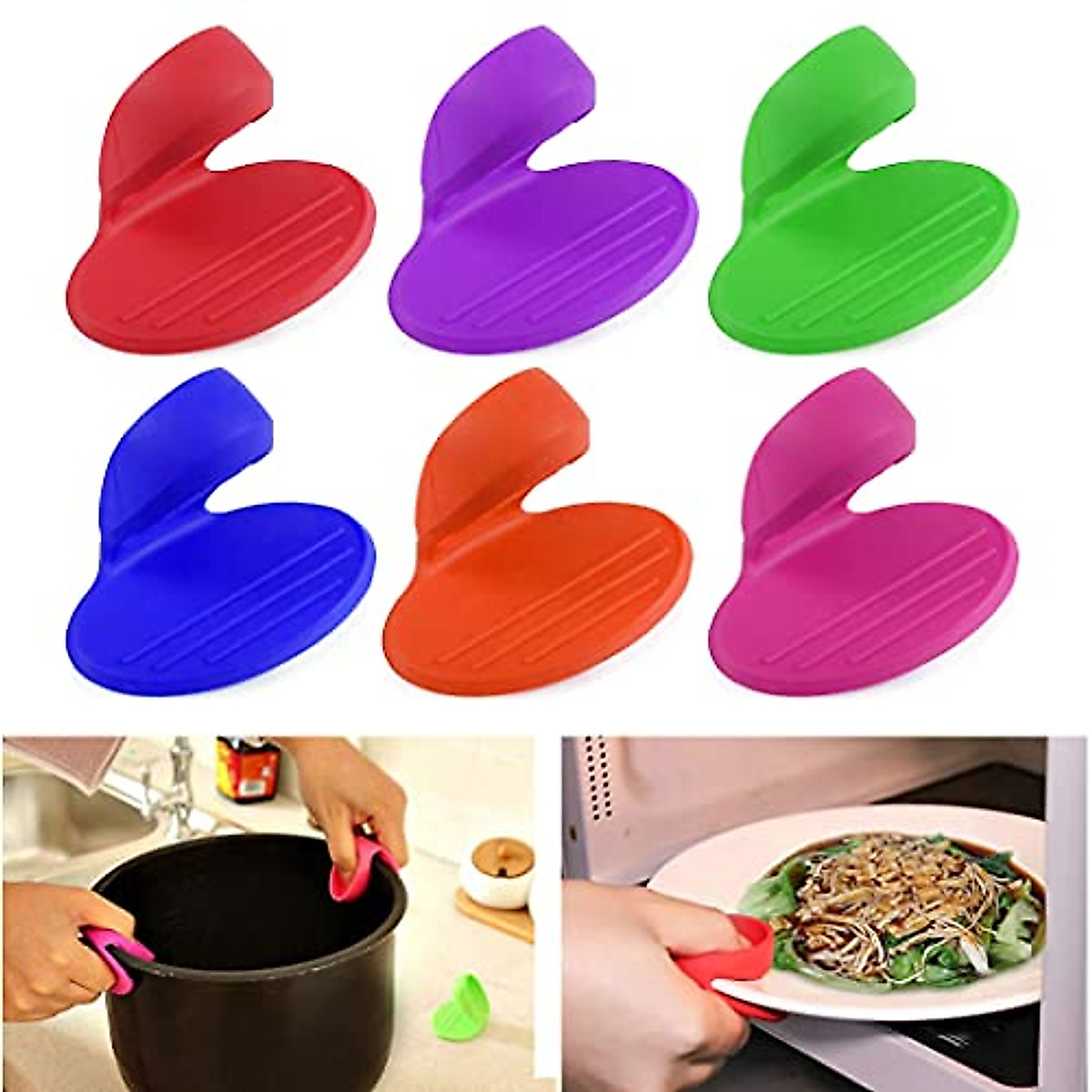 2 Pc Mini Silicone Pinch Pot Holder Hot Plate Pan Glove Grip Heat Resistant Oven