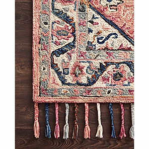 Loloi II Elka Collection ELK-04 Pink/Multi, Transitional 7'-9" x 9'-9" Area Rug