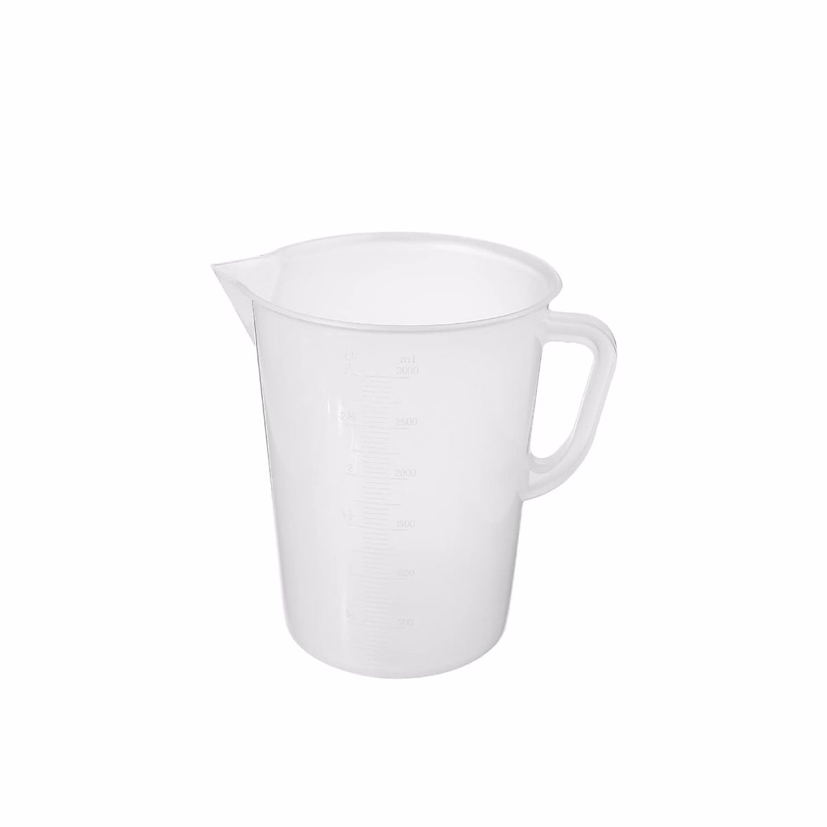 0.8Gallon, 100oz Polypropylene Beakers, Measure Pitcher, Food Grade Measuring Cup, 0-3000ml Conversion Chart, Graduated,Chemicals Pool, Mix Paint, Lab, Kitchen