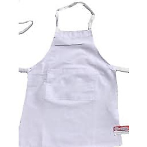CHEFSKIN Set of 3 White Fabric Apron to Decorate with Marker, Paint, Iron on or Embroidery for Kids Small 4-8 Years