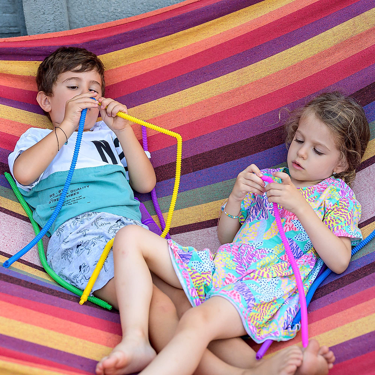 nutty toys 10pk Pop Tubes Sensory Toys (Mini) Fine Motor Skills Learning Toddler Toy for Kids Top ADHD Autism Fidget 2024 Best Preschool Boy Girl Gift Idea Unique Christmas Toddler Stocking Stuffers