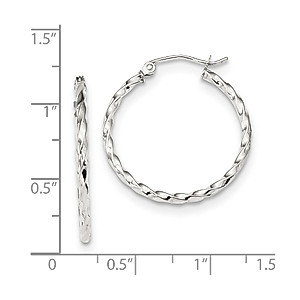 Jewels By Lux 10k White Gold Twist Polished Hoop Earring