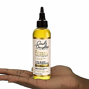 Carol’s Daughter Goddess Strength 7 Oil Blend Scalp & Hair Treatment Oil to Strengthen & Lengthen Curls – with Castor Oil, Olive Oil, Jojoba Oil - For Wavy, Curly, Coily, Natural Hair, 4.2 fl oz