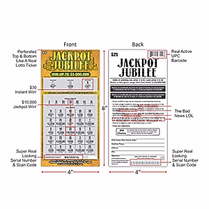 Larkmo Prank Gag Fake Lottery Tickets - 8 Total Tickets, 4 of Each Winning Ticket Design, These Scratch Off Cards Look Super Real Like A Real Scratcher Joke Lotto Ticket, Win 10,000 or $50,000