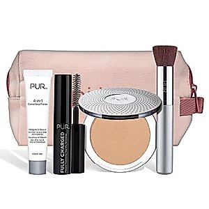 PÜR Beauty Multitasking Essentials Best Sellers Kit, Everyday Look Deluxe Kit, Condition & Moisturize Skin, Cruelty Free, Blush Medium