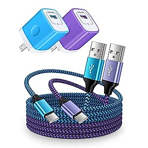 Android Charger for Samsung Galaxy S23 S22 Ultra S21+ S21 S20 Fe 5g S10 A12 A02s A03s A53 5g Note 20, Google Pixel 7 Pro 6 6a 5 5a USB C Charger Block +6 Ft long USB to USBC Cable Fast Charging Type C