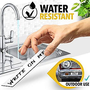 Dry Erase Magnetic Strips - Magnetic Tape Roll - Blank Write On Magnets - Sticky Labels and Stickers - Writable Flexible Magnet Sheet for Whiteboards, Refrigerator and Crafts