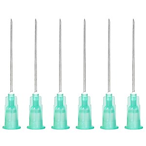 100 Pcs 1.5Inch 21Ga Glue Dispenser Head for Liquid Measuring and Refilling, Inks, Plants, Industrial, Lab (Cyan 21Ga)