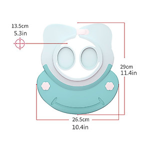 HiCat Baby Children Kids Shampoo Shower Bathing Cap Hat, Elastic Soft Comfortable Adjustable Wash Hair Shield Hat for Baby Kids, Silicone Protect Soft Cap Hat for Protecting Eyes and Ears (Blue 02)