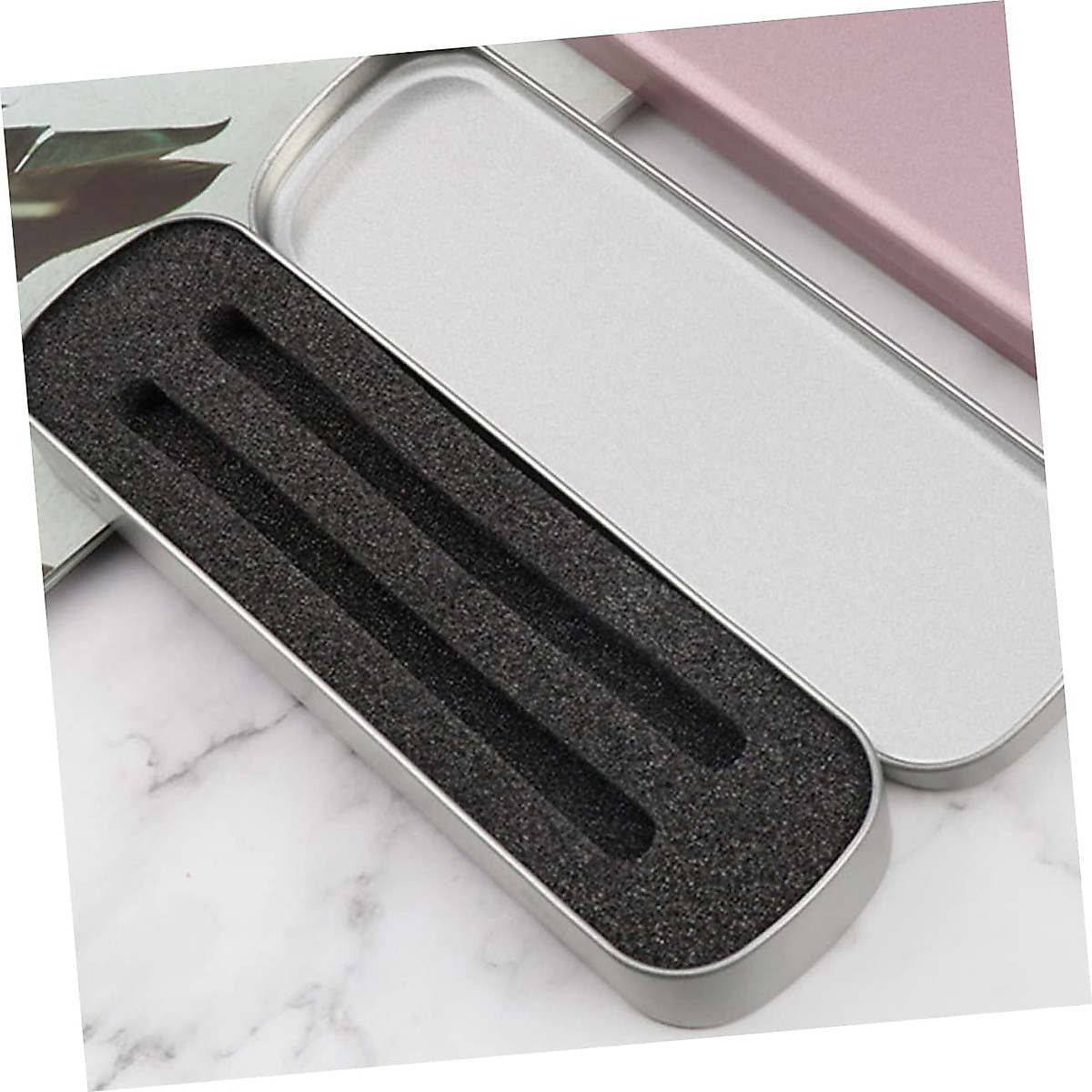 Didiseaon Small Pen Case 3pcs Box Tinplate Box Sponge Pen Student Portable Pens + Pencil