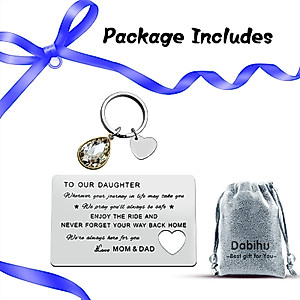 To Our Daughter Wallet Card Encouragement Gifts Inspirational Graduation Gift Enjoy The Ride Never Forget Way Back Home Metal Card Christmas Birthday Card Daughter Stepdaughter Gifts from Mom Dad