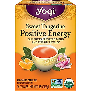 Yogi Tea - Sweet Tangerine Positive Energy Tea (6 Pack) - Supports Elevated Mood and Energy Levels - With Black Tea and Green Tea Extract - Contains Caffeine - 96 Organic Tea Bags
