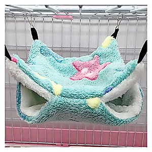 WODMB Small Pet Hammock Hanging Beds Cage Small Animal Hammock Comfortable Double-Layer Plush Cotton Hanging Cage (Color : A, Size : S Code)