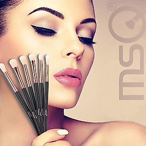 MSQ Eye Brush Set Rose Gold 6pcs Eyeshadow Set Eyebrow Brush Makeup Brushes Eyeliner Brush for Eyeshadow, Eyebrow, Eyeliner, Blending, Concealer, Best for Gifts