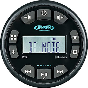 Jensen JMS3RTL Compact Bluetooth AM/FM/USB/WB Waterproof Stereo - 3", Black (Renewed)