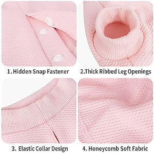 Frienperro Dog Recovery Suit Spay Surgery Shirt for Female Dogs Onesie, Pet Pajamas Cone E-Collar Alternative for Pug, French Bulldog,Dachshund,Pink XL