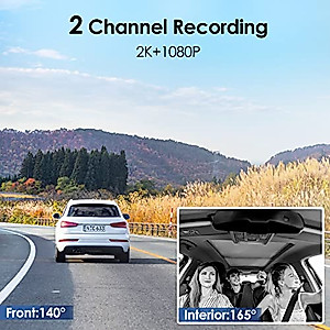 VIOFO T130 2 Channel Dash Cam, Front Inside/Cabin 1440P+1080P Dual Channel Car Dash Camera, Built-in WiFi GPS, IR Night Vision, Supercapacitor, G-Sensor, Parking Monitor, 256GB Supported