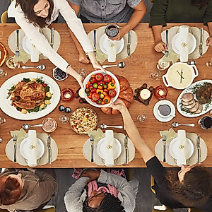 Fall Thanksgiving Pumpkin Placemats Set of 6 Fall Autumn Table Decorations Indoor Farmhouse Harvest Pumpkins Table Round Placemats for Party Kitchen Dinning