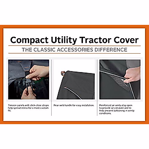 Classic Accessories Compact Utility Tractor Cowling Cover, Black