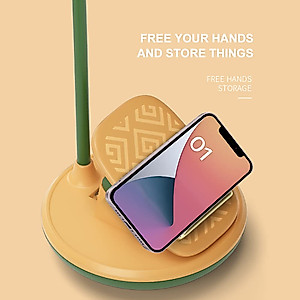 LED Desk Lamp Clip on Lamp Cordless Table Light Adjustable Gooseneck Dimmable Touch Rechargeable Battery Eye-Caring Night Light for Kids,Mini Cute Lamp for College Dorm Bedroom Reading (Yellow)