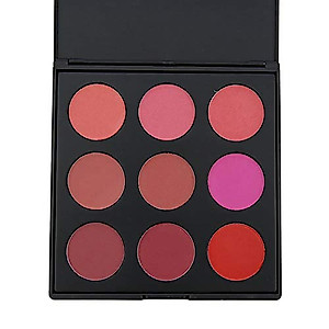 Blusher Palette, Vodisa 9 Color Natural Make Up Blushing Set Face Sheer Matte Mineral Blush Kit, Cheek Base Foundation Pressed Powder Pallet Professional Facial Beauty Cosmetic Makeup Blush (1)