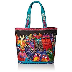 Laurel Burch (LB5230) Shoulder Tote Zipper Top 19, 1/2-Inch by 6, 3/4-Inch by 15-Inch, Fantasticats