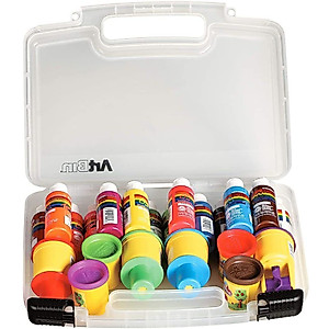 ArtBin 8014AB 14 Inch Quick View Carrying Case - 14 in. x 3.375 in. x 10.25 in., Lockable Art and Craft Supply Storage with Latches and Handles, Portable, Clear