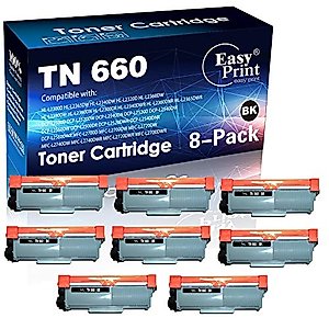 8-Pack Compatible TN660 Toner Cartridge TN-660 Work for Brother HL-L2340DW L2380DW L2340DWR DCP-L2500D DCP-L2540DNR MFC-L2720DW MFC-L2700DW Printer, Sold by EasyPrint
