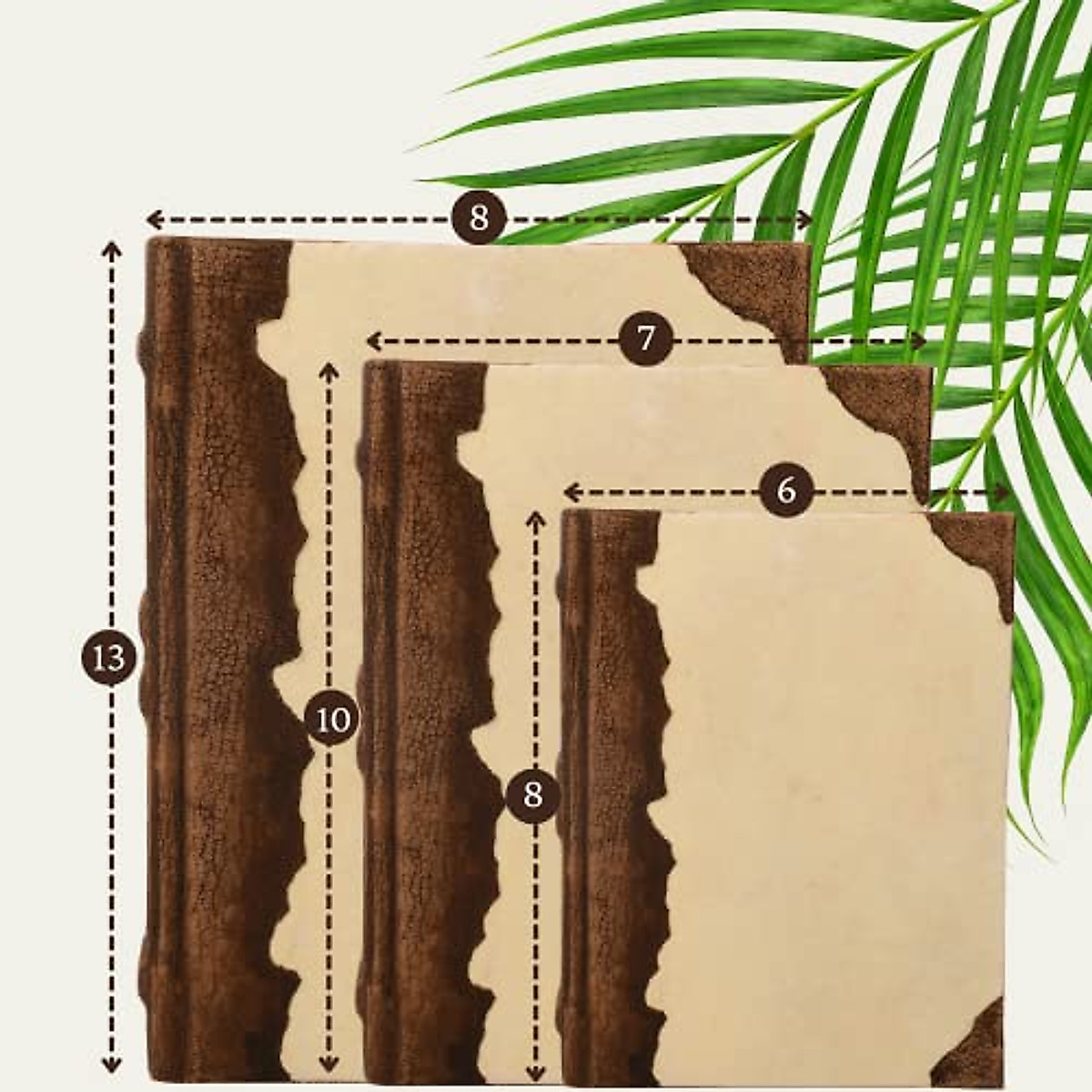 LEATHER VILLAGE Leather Journal – Vintage Leather Journal – Book of Shadows – Leather Bound Journal – Leather Sketchbook – Antique/Vintage Deckle Edge Handmade Paper of 200 GSM – 8 X 6 inches