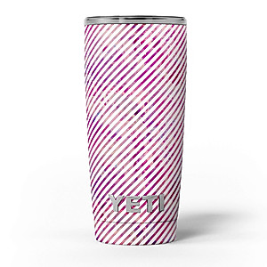 Design Skinz Slanted White Lines Over Multicolored Clouds - Skin Decal Vinyl Wrap Kit Compatible with The Yeti Rambler Cooler Tumbler Cups