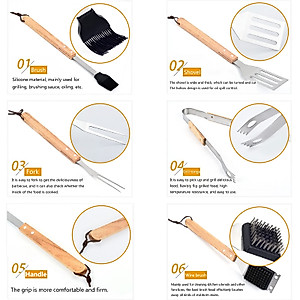 SEFAX Portable Grilling Utensil Kit, 5PCS BBQ Grill Tools Set, Grill Accessories, Grilling and Camping Cooking Utensils Set for Travel, Picnics, RVs, Camping, BBQs, Parties