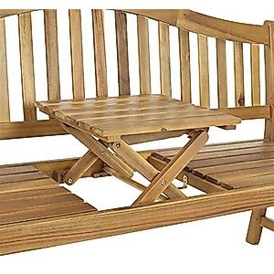 Safavieh Outdoor Collection Mischa Natural Brown Bench