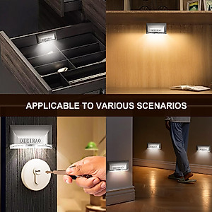 DEEIRAO Home Keyhole Infrared PIR Wireless Auto Sensor Motion Detector LED Light lamp for Kitchen Hallway Stairway Silver