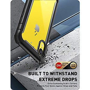 i-Blason Ares Case for iPhone XR 2018, Full-Body Rugged Clear Bumper Case with Built-in Screen Protector (Black)